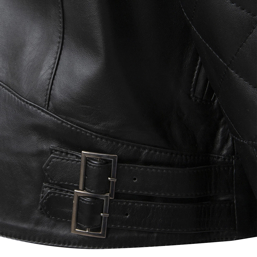 David Mens Quilted Black Leather Biker Jacket – Trendy Jacket